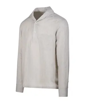 LARDINI Pailan Cnc Linen Popover Shirt
