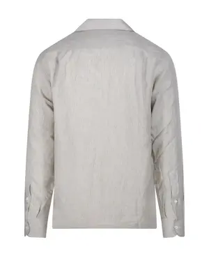 LARDINI Pailan Cnc Linen Popover Shirt