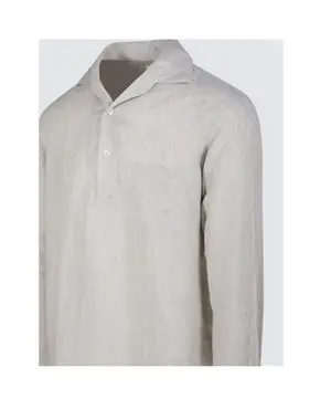LARDINI Pailan Cnc Linen Popover Shirt