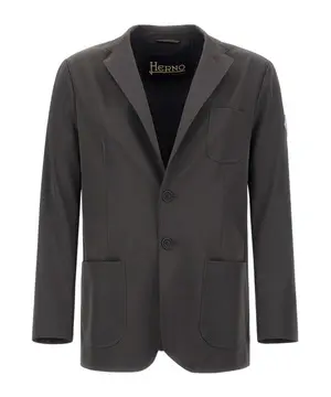 Herno Notch-lapel Patch-pocket Blazer - Black