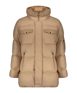 Herno Quilted Padded Coat With Ribbed Knit Hood