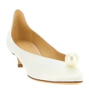 Magda Butrym Pearl Embellished Satin Pumps