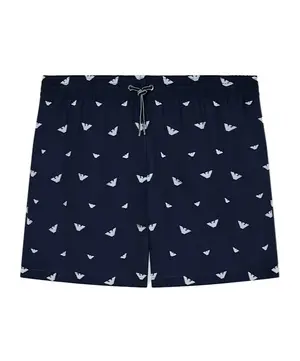 Emporio Armani Swim Shorts With Micro Eagle Embroidery