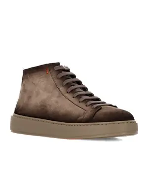 Santoni Leather High-top Sneakers