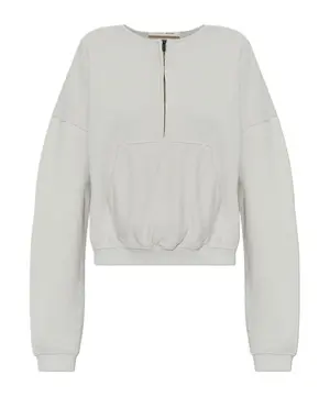 Fear Of God Half Zip Cropped Sweatshirt - Washedovercast