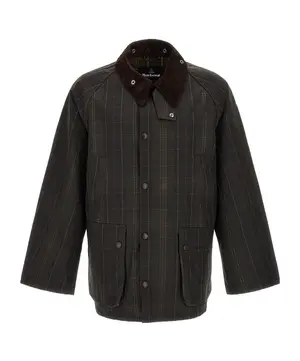Barbour Waxed Cotton Plaid Casual Jacket