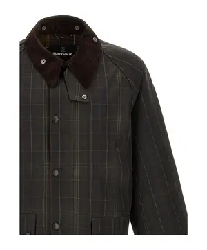 Barbour Waxed Cotton Plaid Casual Jacket