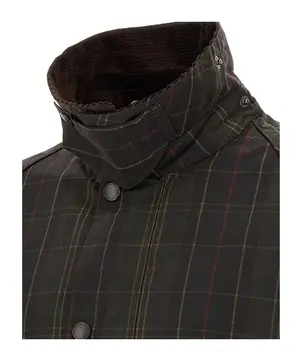 Barbour Waxed Cotton Plaid Casual Jacket