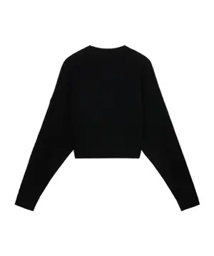Blumarine Logo Crystal Cropped Sweater