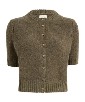 Khaite Cropped Short-sleeve Cardigan - Brown