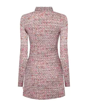 DIESEL® Collared Halfplacket Longsleeve Mini Dress