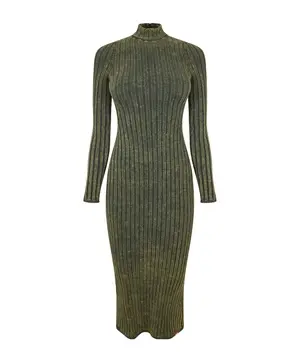 DIESEL® Mockneck Longsleeve Knit Midi Dress