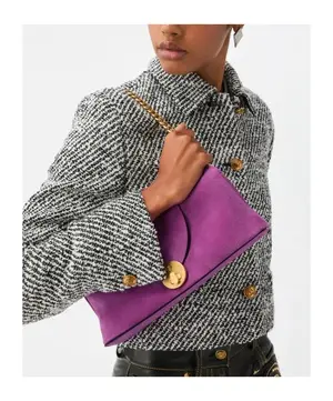 Versace Vivian Suede Clutch - Purple