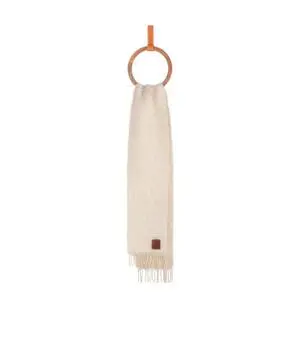 Loewe Logo Patch Fringed Scarf