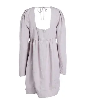 GANNI Short Dress With Long Sleeves And Square Neckline