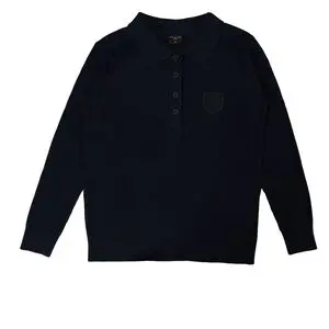 RAVE ON TREND Ribbed Knit Polo Shirt - Blue