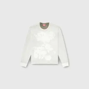DIESEL® Long-sleeve T-shirt With Floral Print And Logo Patch