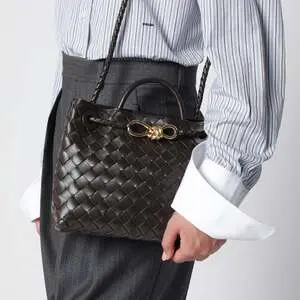 Bottega Veneta Small Woven Leather Bag - Brown