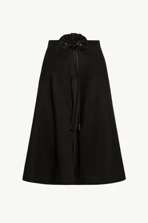 Moncler Wool Gabardine Midi Skirt