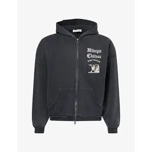 DUKE + DEXTER Mc Washed Printed Cotton Hoody - Black