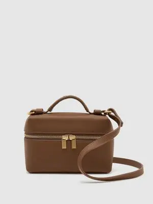 REISS Ines Leather Vanity Crossbody Bag