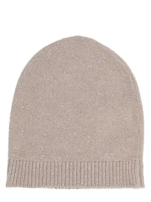 Fabiana Filippi Beanie In Wool, Silk, And Cashmere With Sequins