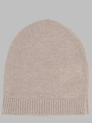 Fabiana Filippi Beanie In Wool, Silk, And Cashmere With Sequins