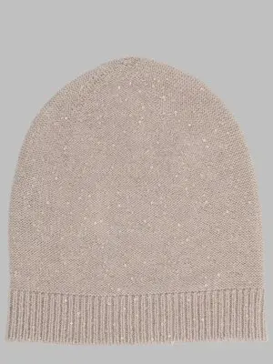 Fabiana Filippi Beanie In Wool, Silk, And Cashmere With Sequins