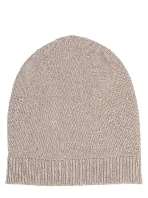 Fabiana Filippi Beanie In Wool, Silk, And Cashmere With Sequins