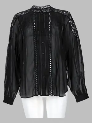 MARANT ETOILE Blusa "polda" Plissettata In Misto Lino