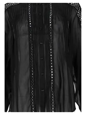 MARANT ETOILE Pleated Linen-blend Blouse