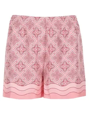 CASABLANCA Casablanca Silk Shorts With Monogram Print
