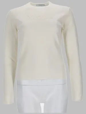 Max Mara Maglia In Filato Di Lana Con Logo A Rilievo