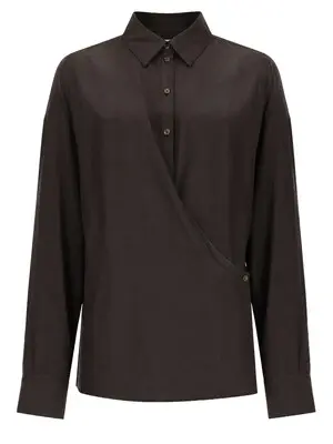 LEMAIRE Camicia "twisted" In Seta - Brown