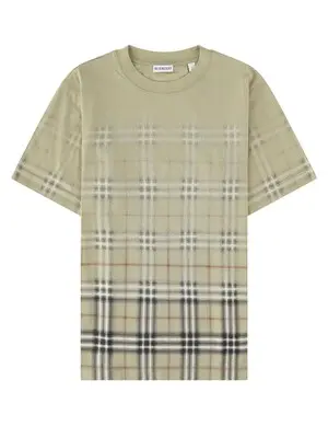 Burberry T-shirt Con Stampa Check - Beige