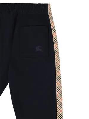 Burberry Pantalone Da Jogging In Cotone Con Finiture Check