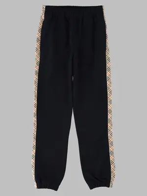 Burberry Pantalone Da Jogging In Cotone Con Finiture Check