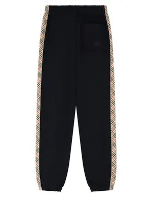 Burberry Pantalone Da Jogging In Cotone Con Finiture Check