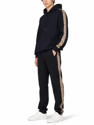 Burberry Pantalone Da Jogging In Cotone Con Finiture Check