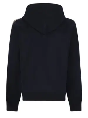 Burberry Felpa In Cotone Con Cappuccio, Cerniera E Finiture Check