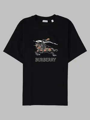 Burberry T-shirt In Cotone Con Knight Check