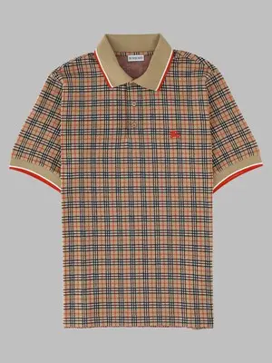 Burberry Polo In Misto Cotone Check