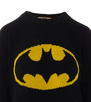 ANIYE BY Batman Motif Crewneck Dropshoulder Knit Sweater