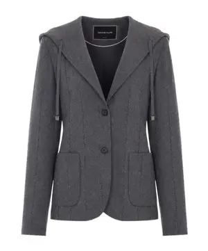 Fabiana Filippi Long Sleeve Hooded Blazer - Black
