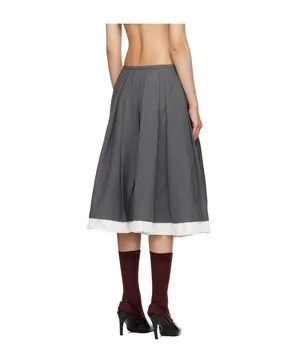 SHUSHU/TONG Ruffled Pleated Midi Skirt