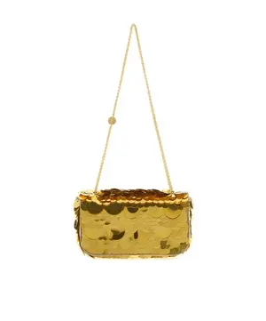 Rabanne Sparkle Sequin-embroidered Small Shoulder Bag - Golden