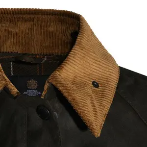 Barbour Corduroycollar Waxed Cotton Field Jacket