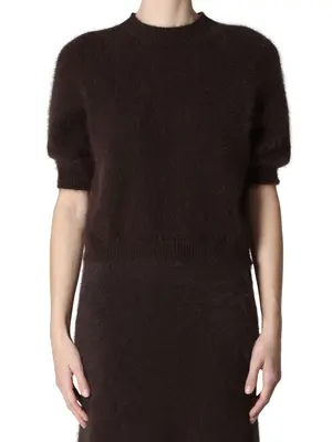 ROBERTO COLLINA Short Sleeved Jumper - Brown