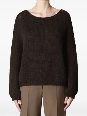 ROBERTO COLLINA Slouchy Boatneck Chunky Knit Sweater