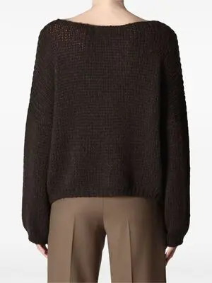 ROBERTO COLLINA Slouchy Boatneck Chunky Knit Sweater